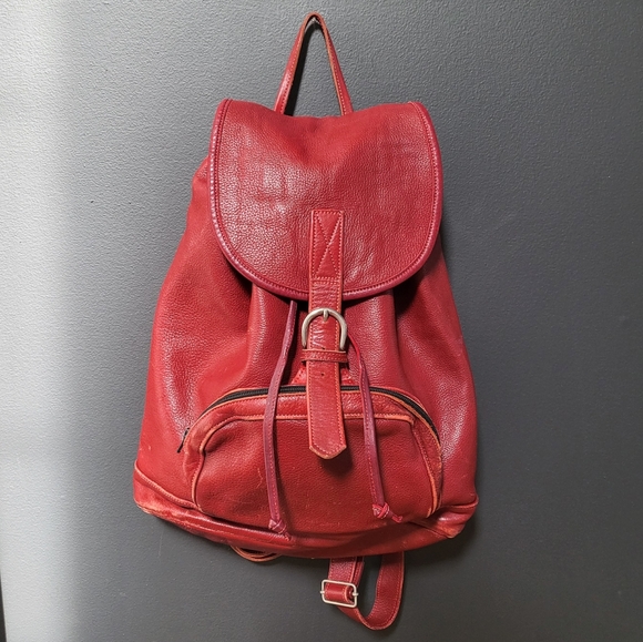Kory O'Connor | Bags | Vintage Red Distressed Leather Full Size ...